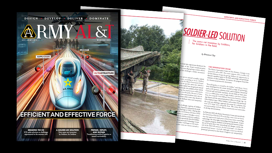 Soldier-Led innovation featured in Army AL&T Magazine - CMI2
